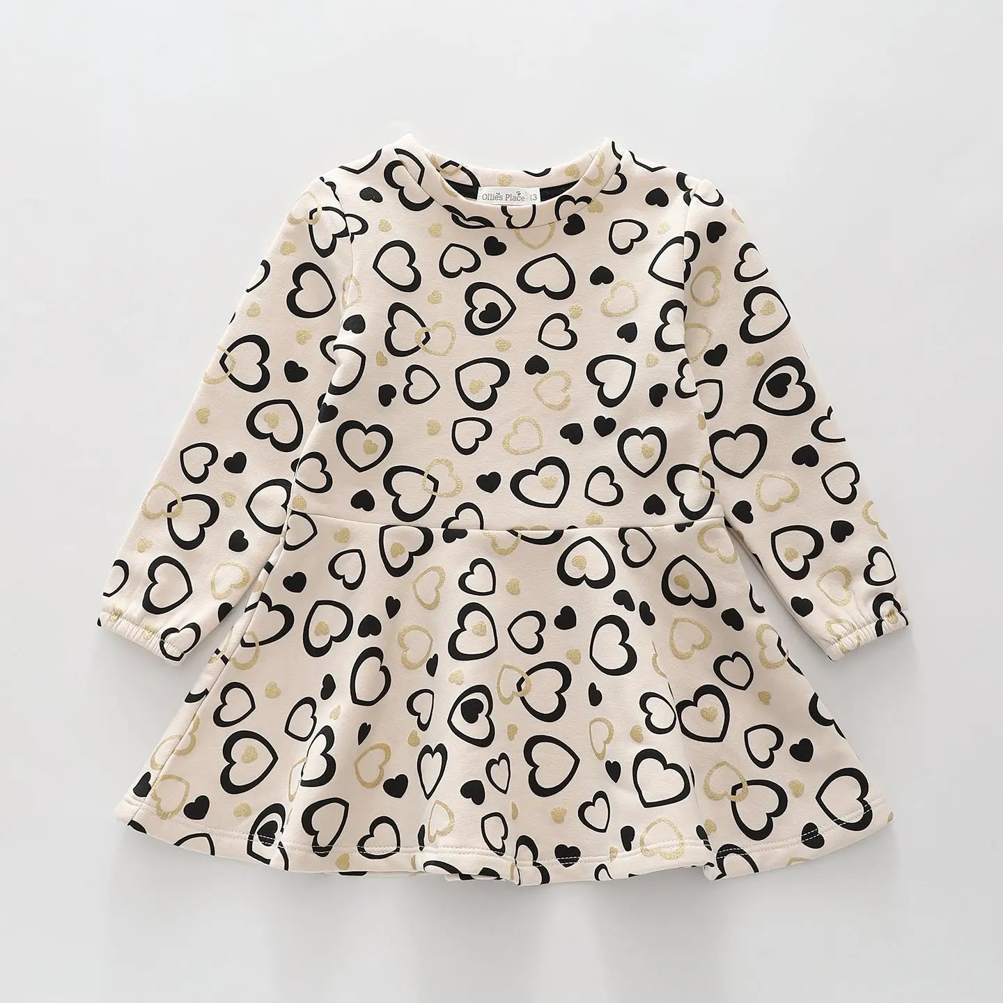 Heart Print Sweater Dress - Ollies Place
