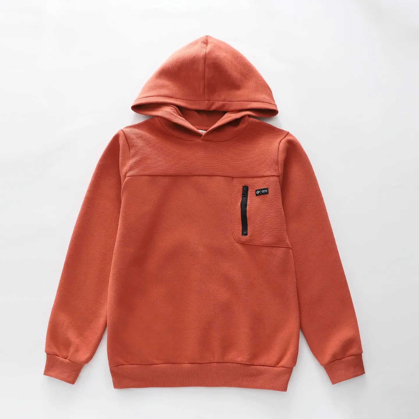 Rust Textured Hoodie - Ollies Place