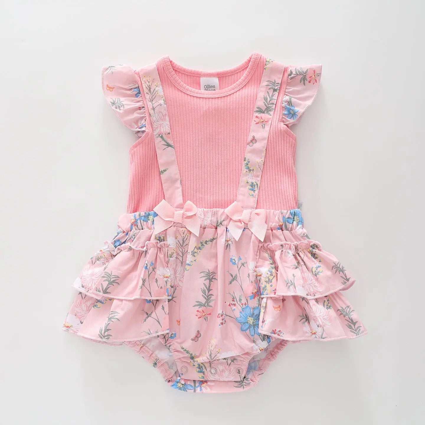 Vintage Pink Ruffle Romper - Ollies Place